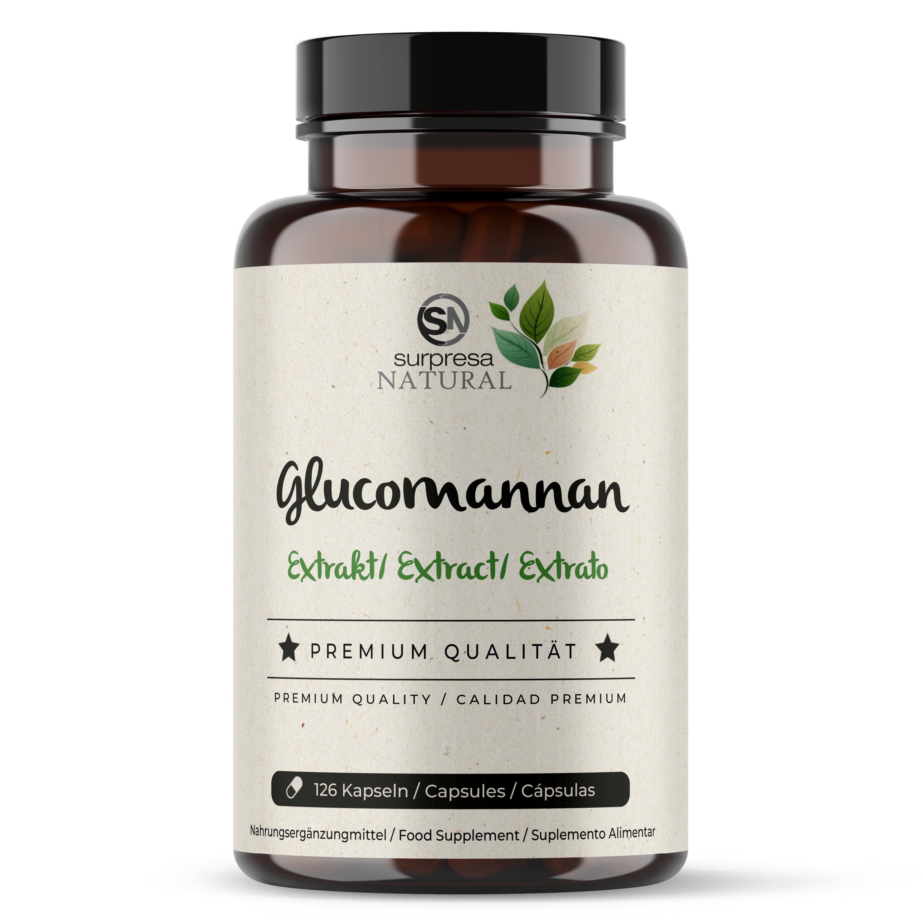 Glucomannan 126 Capsules - Surpresa Natural